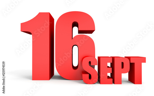 "September 16. Text on white background." Stock photo and royalty-free ...