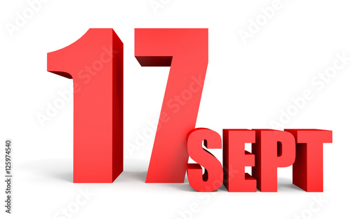 "September 17. Text on white background." photo libre de droits sur la ...