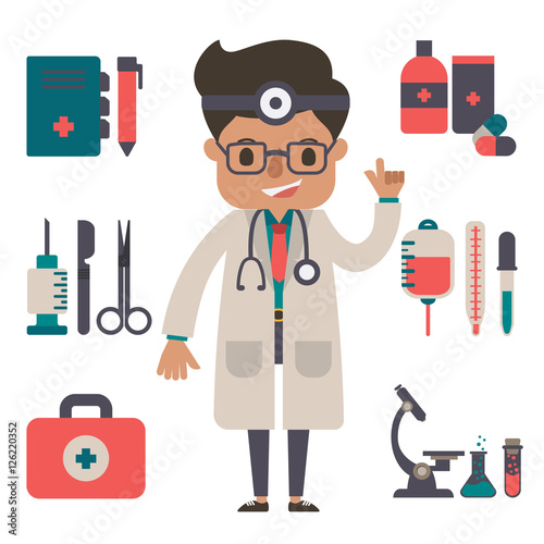 "Doctor with equipment vector illustrator concept of healthcare ...