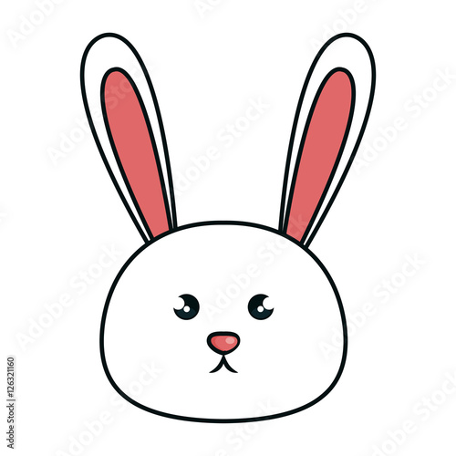 "cute animal rabbit kawaii style vector illustration design" Stock ...