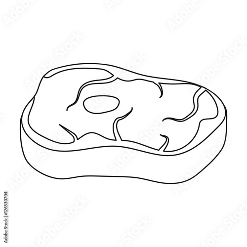 "Steak icon in outline style isolated on white background. Meats symbol ...