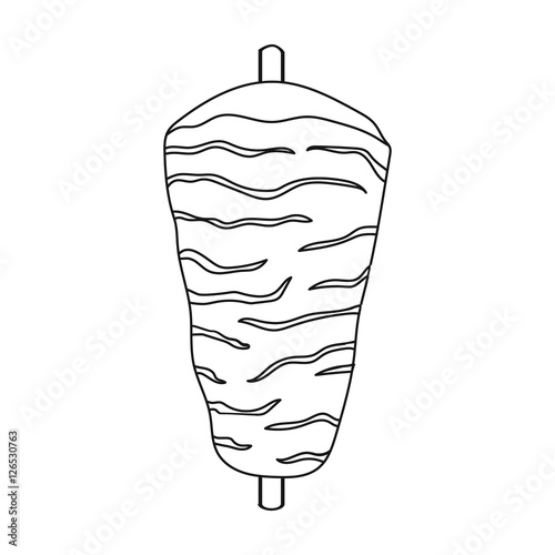 "Doner kebab icon in outline style isolated on white background. Meats ...