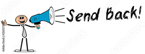 "Send Back! Mann mit Megafon" photo libre de droits sur la banque d ...