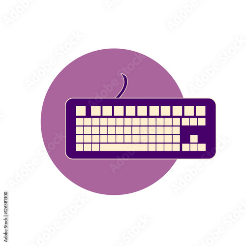 "Keyboard on a purple background in the shape of a circle. Vector ...