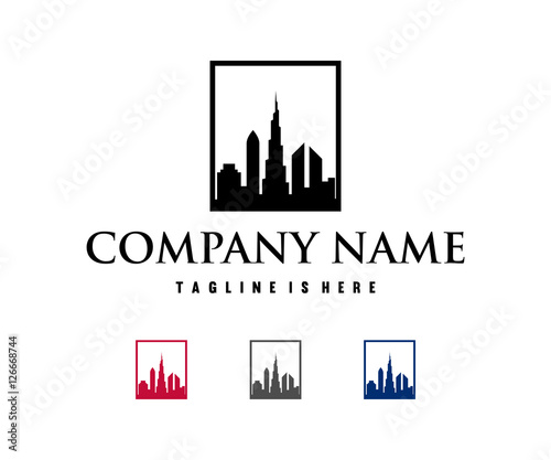 "Square Silhouette Architecture Building Dubai City Logo Design" Stock ...