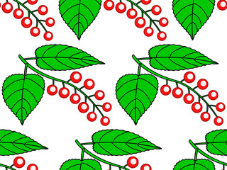 Sewing fabric with Red berry pattern - CottonBee