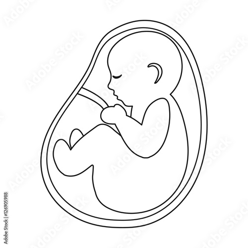 Sketch Of A Baby In The Womb Coloring Pages