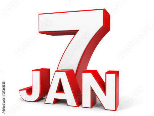 "January 7. 3d text on white background." Stock photo and royalty-free ...