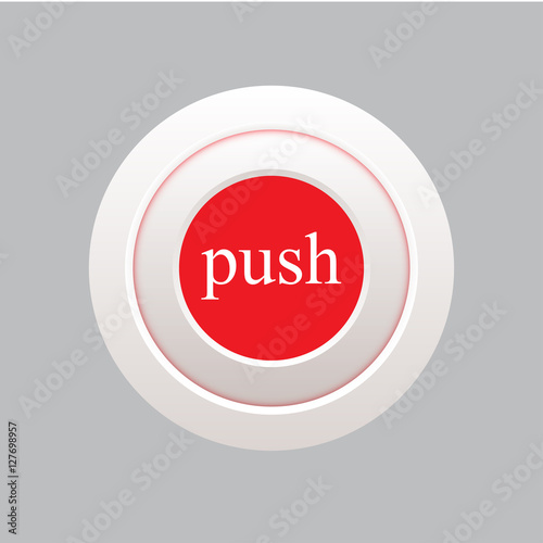"Red push isolated on white background. Vector illustration" 스톡 이미지 ...