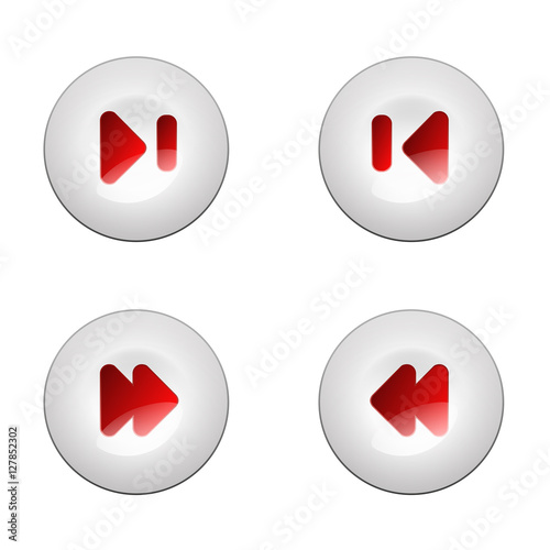 "Next, skip, back, previous, forward media buttons illustration" Stock ...