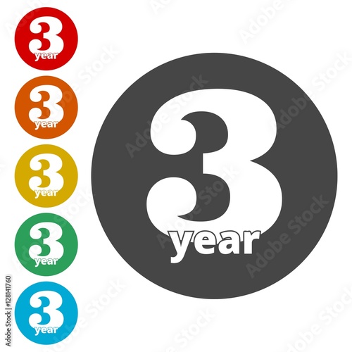 "Three years sign, Three years icon" Stock image and royalty-free ...
