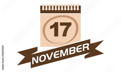 "17 November Calendar with Ribbon" Stock image and royalty-free vector ...