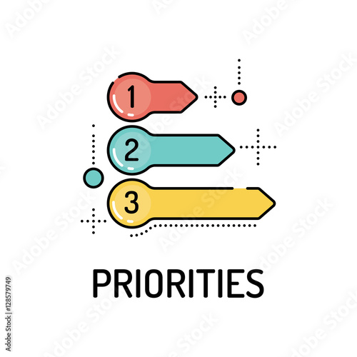 "PRIORITIES Line icon" Stock image and royalty-free vector files on ...