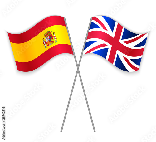"Spanish and British crossed flags. Spanish flag, Spain flag of Spain ...