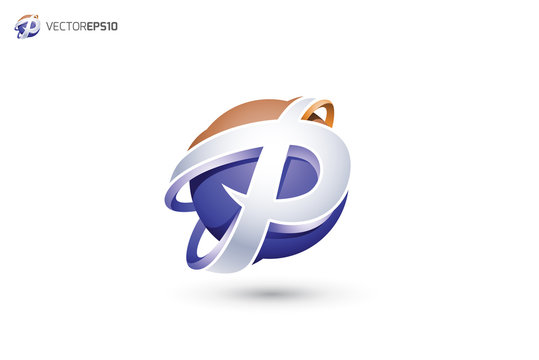 Letter P Logo 3d
