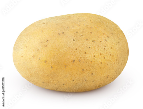 "Closeup of single potato isolated on white background with clipping ...