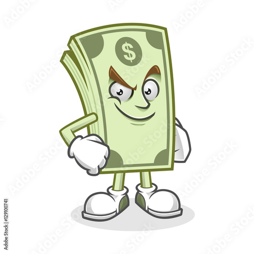 "Confident Dollar bill mascot, Money character, Dollar cartoon " Stock ...