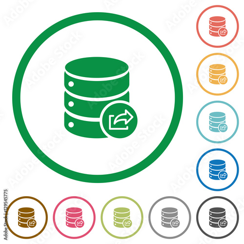 "Export database flat icons with outlines" Stockfotos und lizenzfreie ...