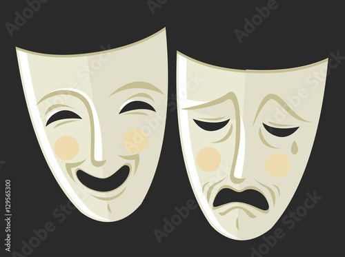 "theater sad and happy masks" Stock image and royalty-free vector files ...
