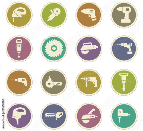 "Power tools icons set" Stock image and royalty-free vector files on ...