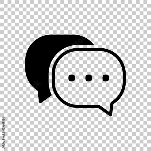 "chat icon. Black icon on transparent background." Stock image and ...