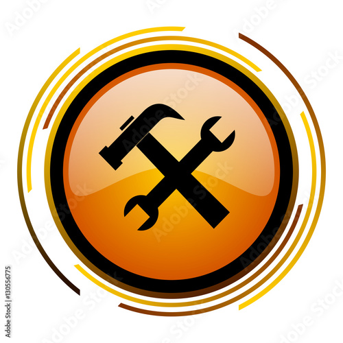 "Tools orange glossy web vector icon." Stock image and royalty-free ...