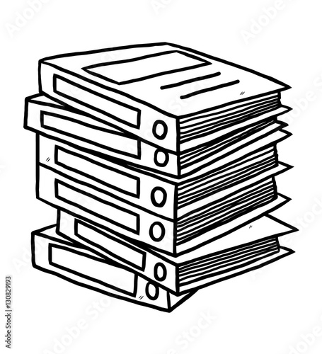 "document / cartoon vector and illustration, black and white, hand ...