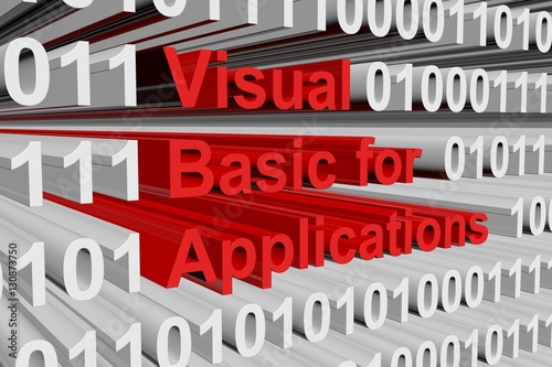 "Visual Basic for Applications as binary code 3D illustration" Stock ...