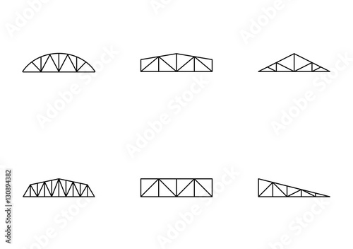 "Truss types icons set" Stock image and royalty-free vector files on ...