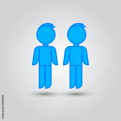 Two Male Stick Figures Standing Beside Each Other Gay Icon