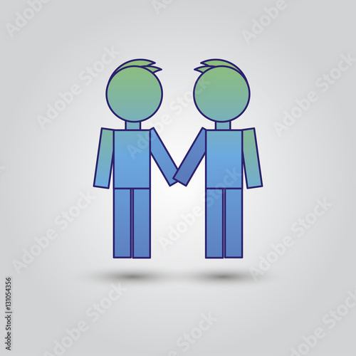 Two Male Stick Figures Standing Beside Each Other Gay Icon