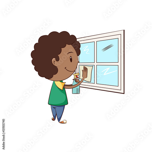 "Boy cleaning window" Stock image and royalty-free vector files on ...