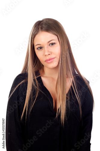 "Beautiful fashion girl with straight long blonde hair" Stock photo and ...