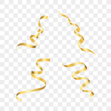 Gold Streamers Clipart