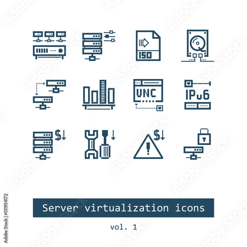 "Server Virtualization Icons" fichier vectoriel libre de droits sur la ...