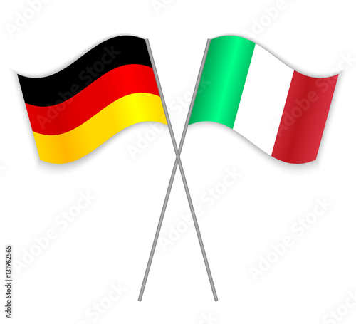 "German and Italian crossed flags. Germany combined with Italy isolated ...