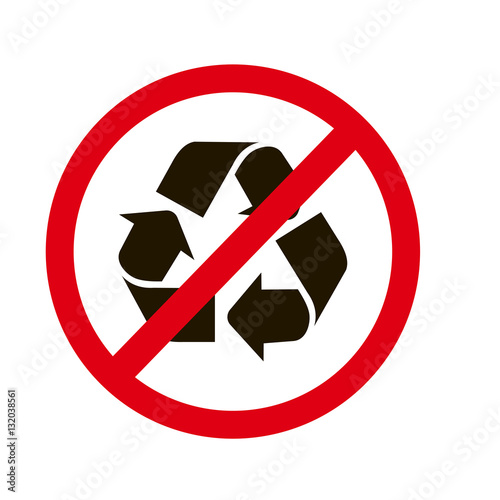 "No recycling available or allowed isolated on white background" Stock ...