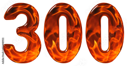 "300, three hundred, numeral, imitation glass and a blazing fire ...