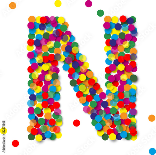 "Buntes Konfetti Buchstaben, N, vektor" Stockfotos und lizenzfreie ...