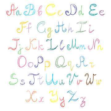 Cute Girly Handwriting Alphabet