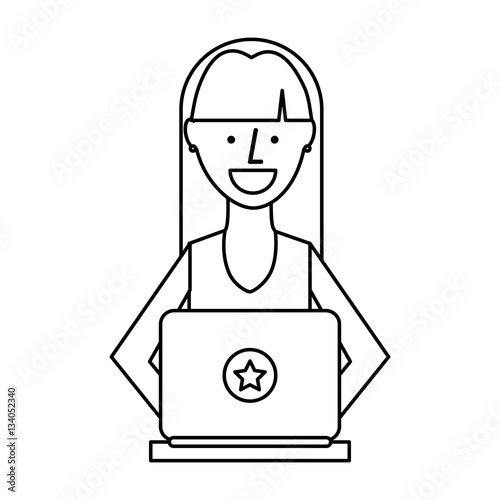 "person using computer icon vector illustration design" Stock image and ...