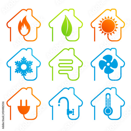 Chauffage Climatisation énergies Fichier Vectoriel Libre De Droits