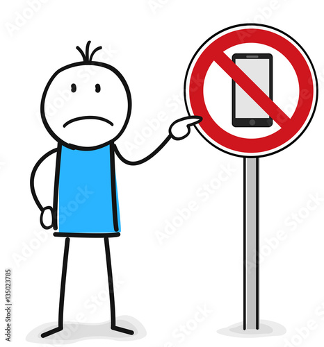 "Handy Verbot Schild mit Cartoon Figur" Stockfotos und lizenzfreie ...