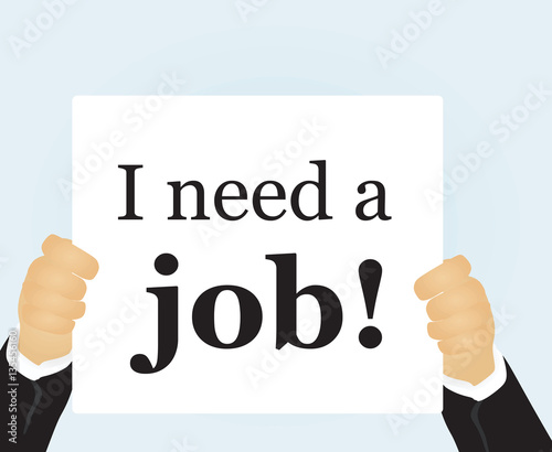 "Hand holding I need job notice vector" Stock image and royalty-free ...