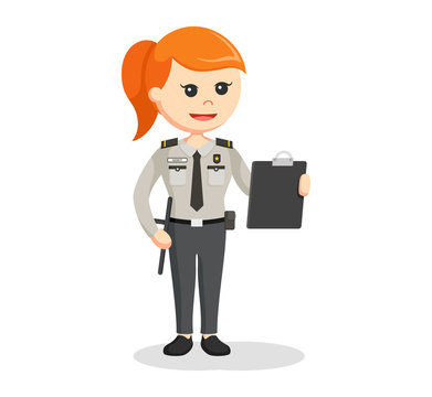 Lady Security Guard Clipart