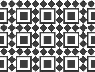 Sewing fabric with seamless black and white square pattern - CottonBee