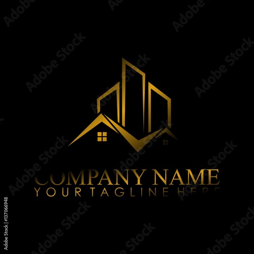 " building gold logo vector" Stock image and royalty-free vector files ...