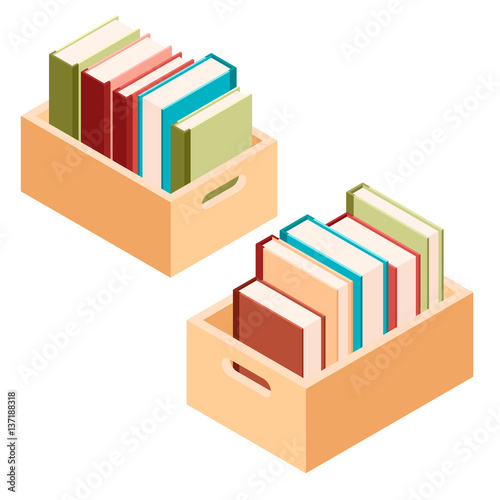"Boxes with books" Stock image and royalty-free vector files on Fotolia ...