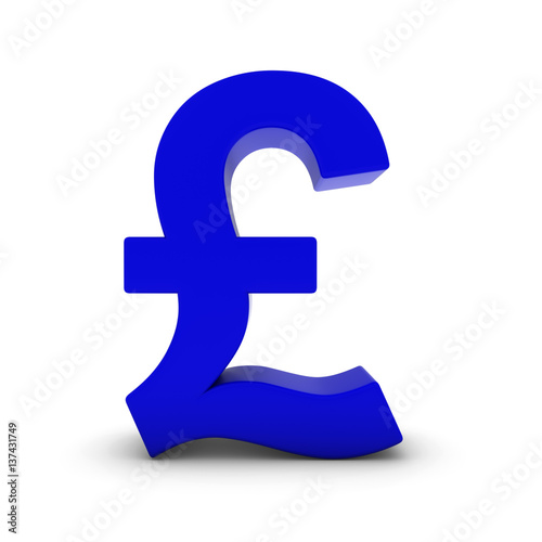 "Blue Pound Sign Isolated on White with Shadows 3D Illustration" Stock ...