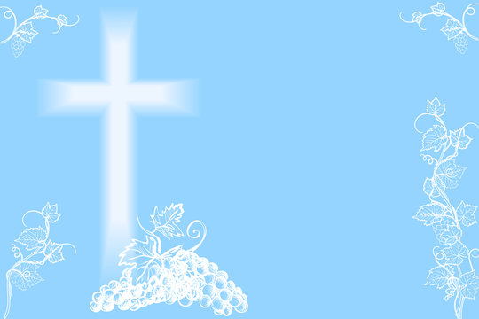 Light Blue Background Design For Christening
